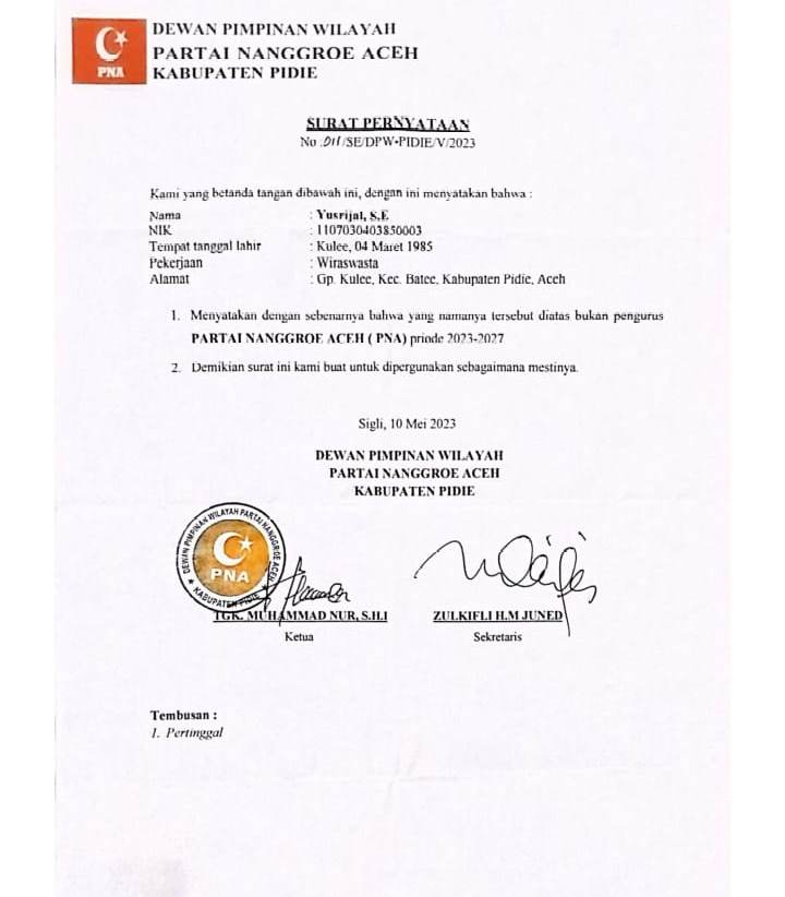 Ketua DPW PNA Pidie 2022-2027 Benarkan Yusrijal Pengurus PNA Batee ...
